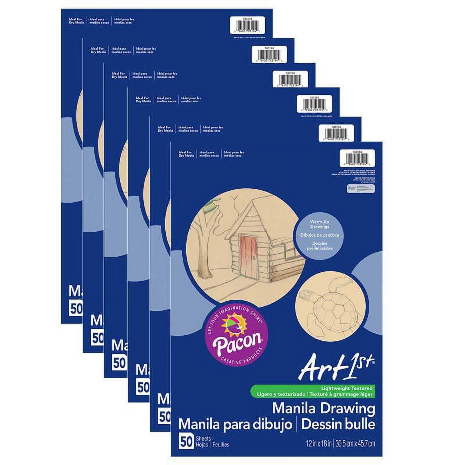Pacon PAC103194-6 Cream Manila Drawing Paper, 12 x 18 in. - 50 Sheets ...