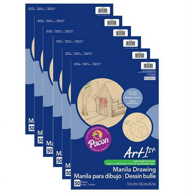 Pacon PAC103194-6 Cream Manila Drawing Paper, 12 x 18 in. - 50 Sheets ...