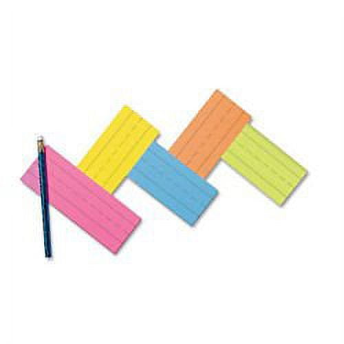 Pacon PAC1731 Flash Cards, 3" x 9", Ruled, Bright Colors, Pack of 100 ...