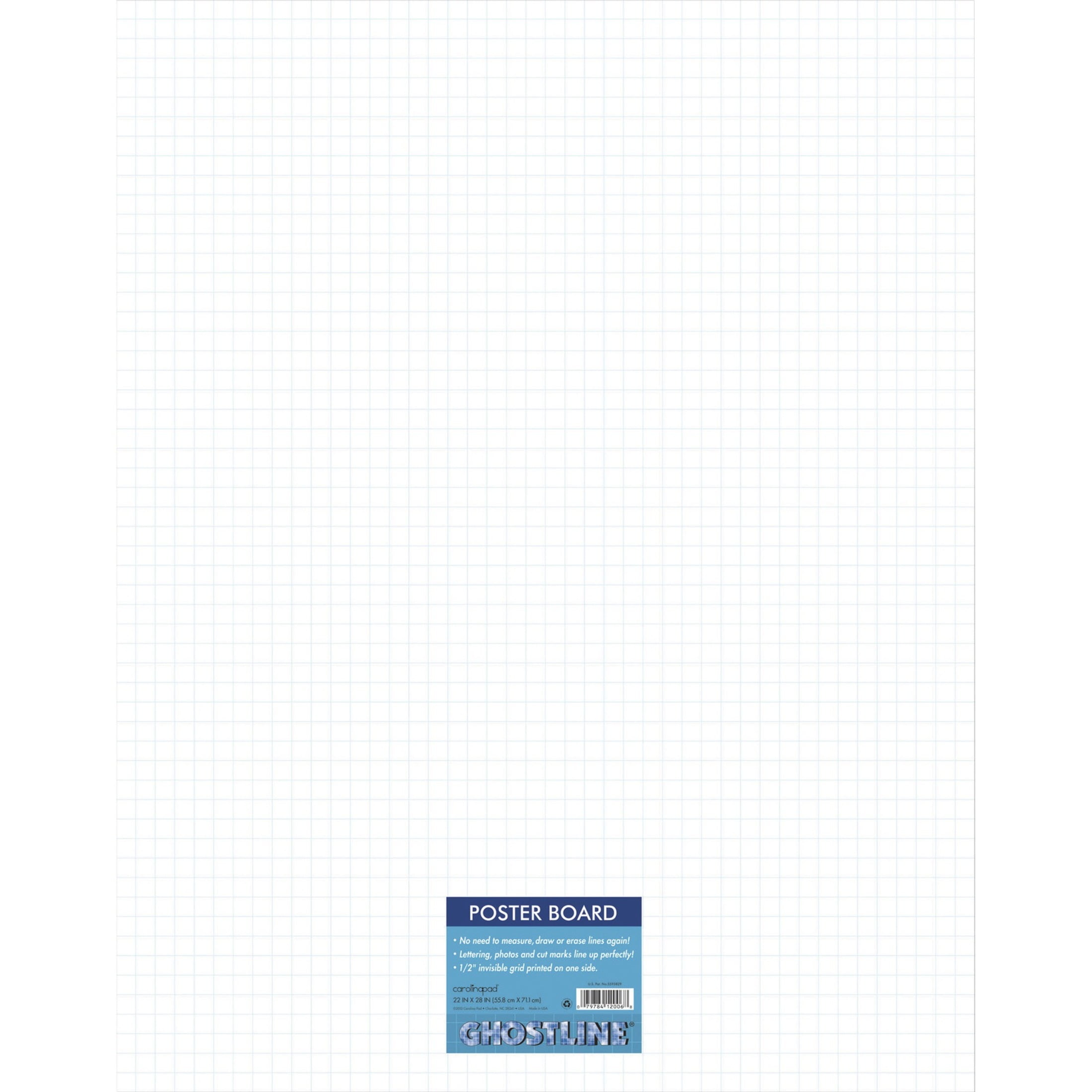 Pacon, PACCAR12006, Ghostline Grid Poster Board, 25 / Carton, White ...