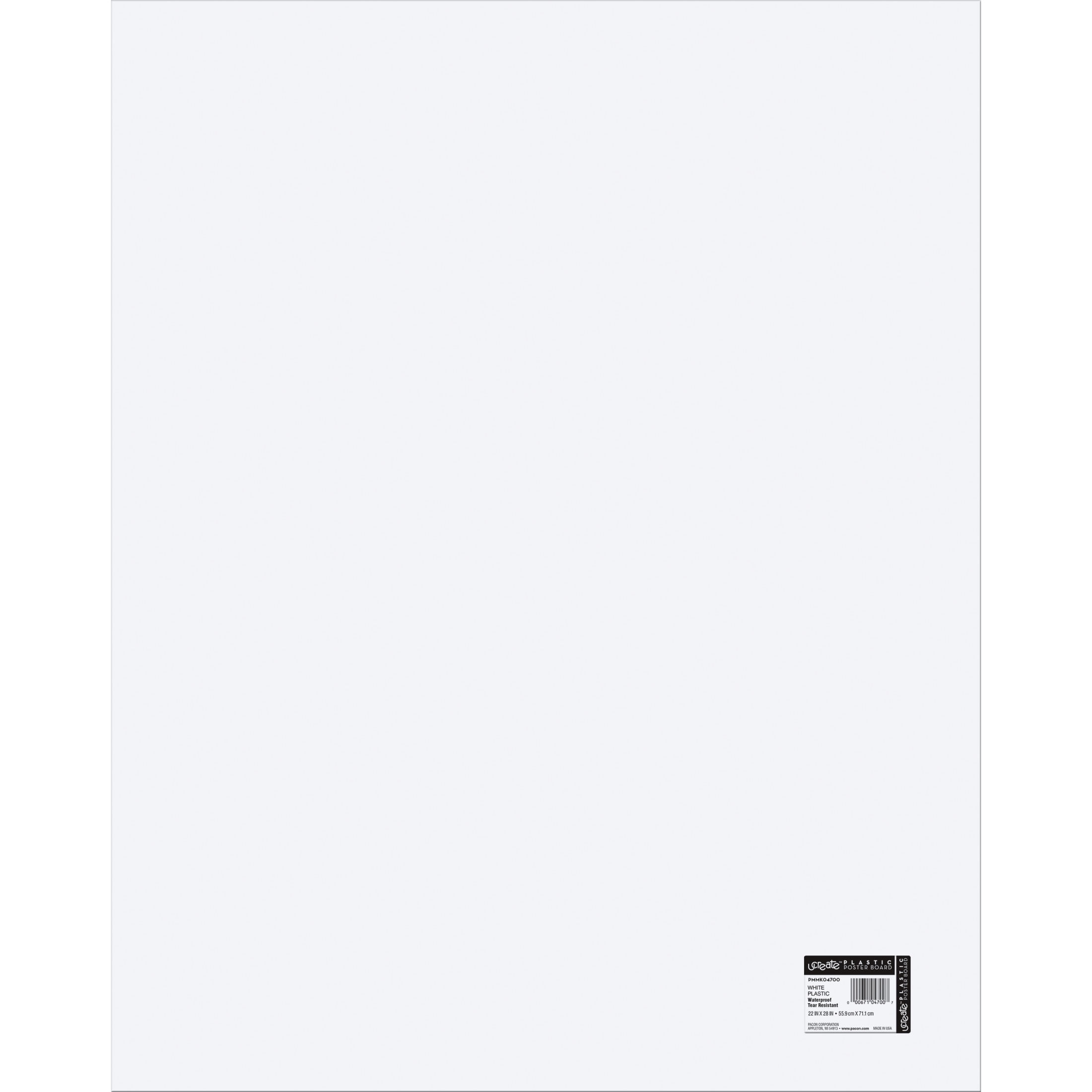 Pacon Plastic Poster Board, 22 x 28, White, 25/Carton - Walmart.com