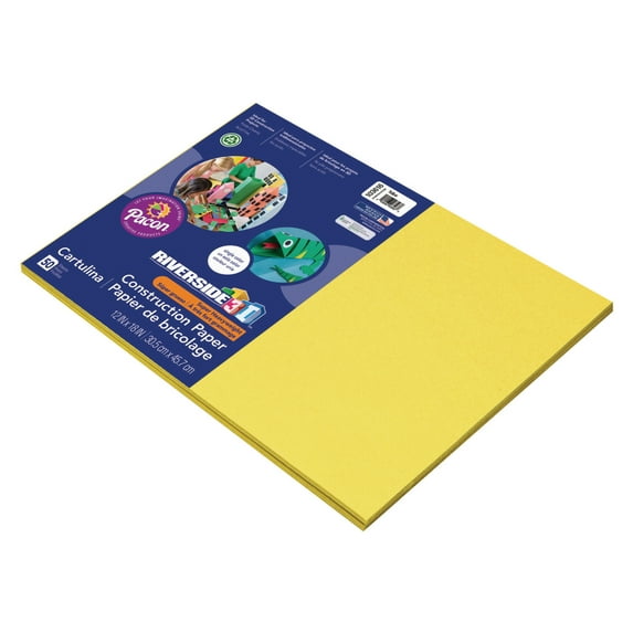 Pacon Riverside Construction Paper, 12" x 18", Yellow-Green - Walmart.com