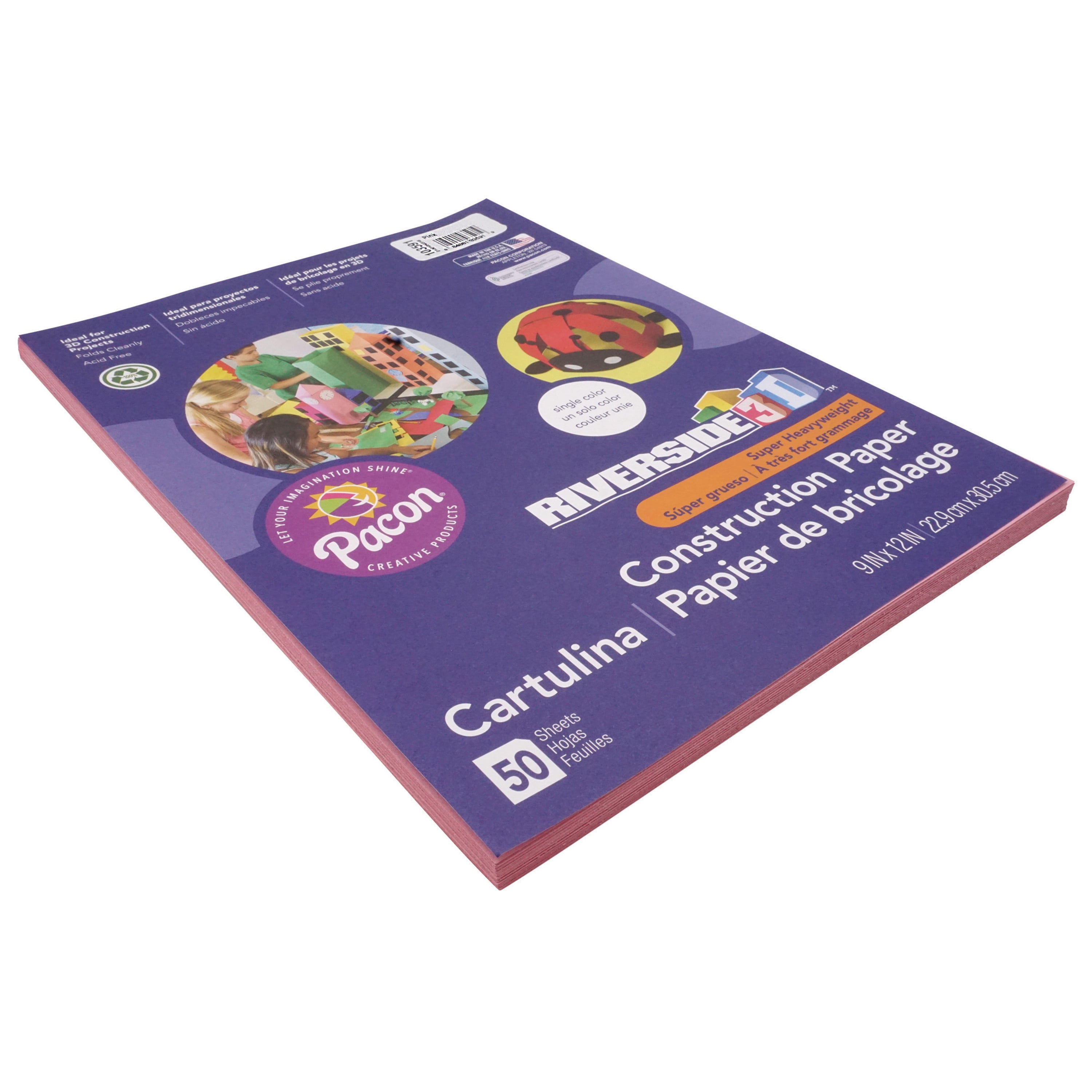 Pacon Riverside Construction Paper, 9" x 12", Pink - Walmart.com