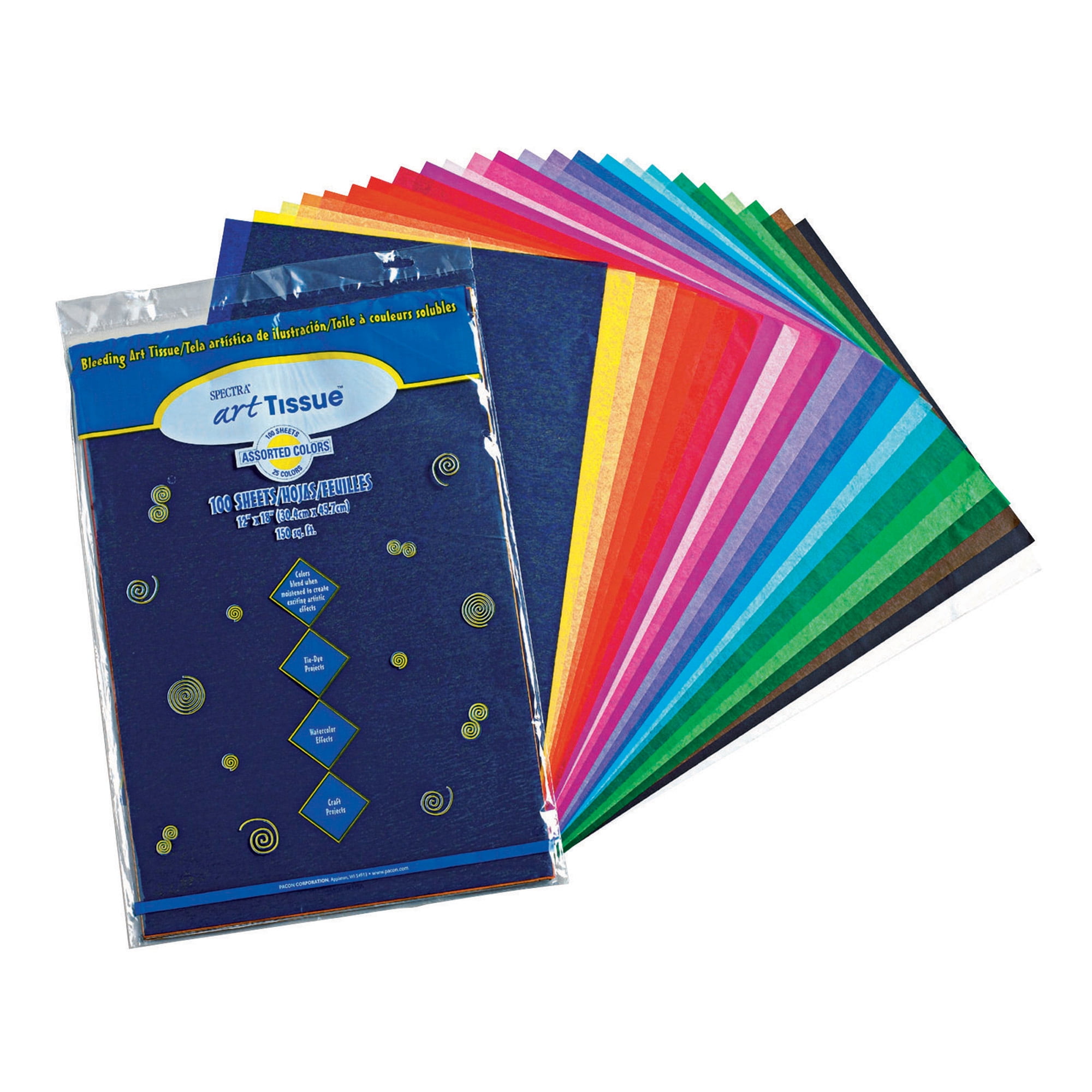 Pacon® Spectra® Bleeding Art Tissue™ Paper, 12" x 18", Assorted Colors ...