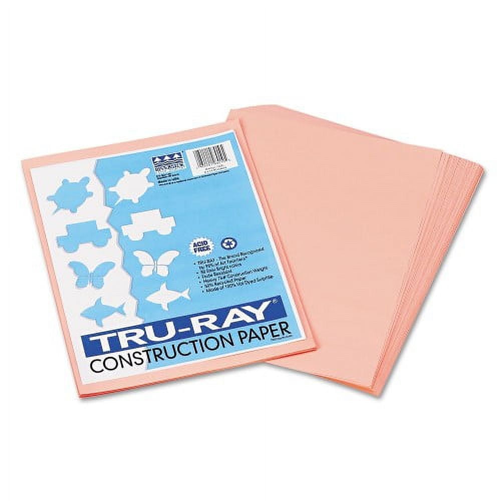 Pacon Tru-Ray Construction Paper, 76 lb Text Weight, 9 x 12, Salmon, 50 ...