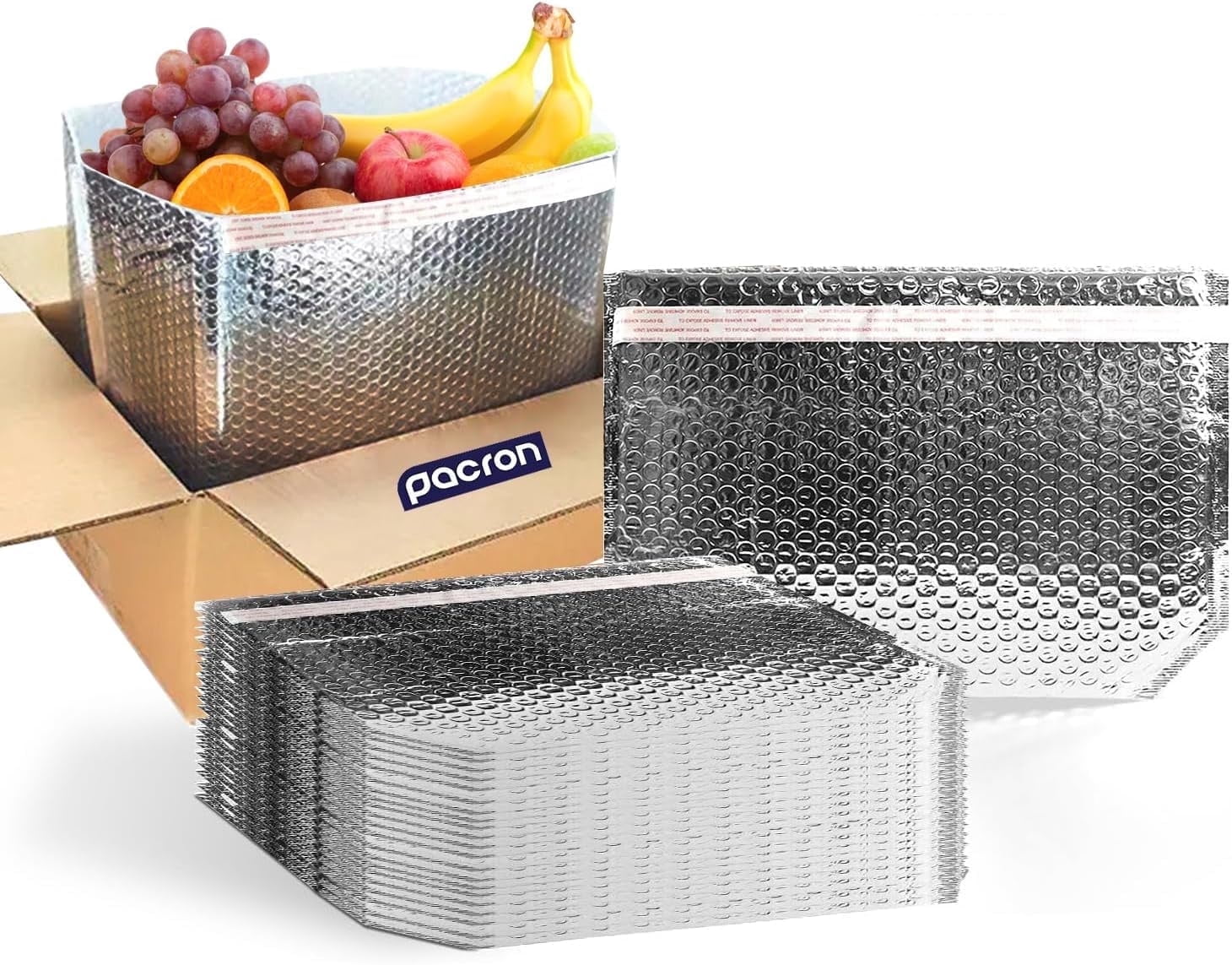 Pacron Insulated Box Liners 8x8x8 Inch 10-Pack - Self-Seal Thermal ...