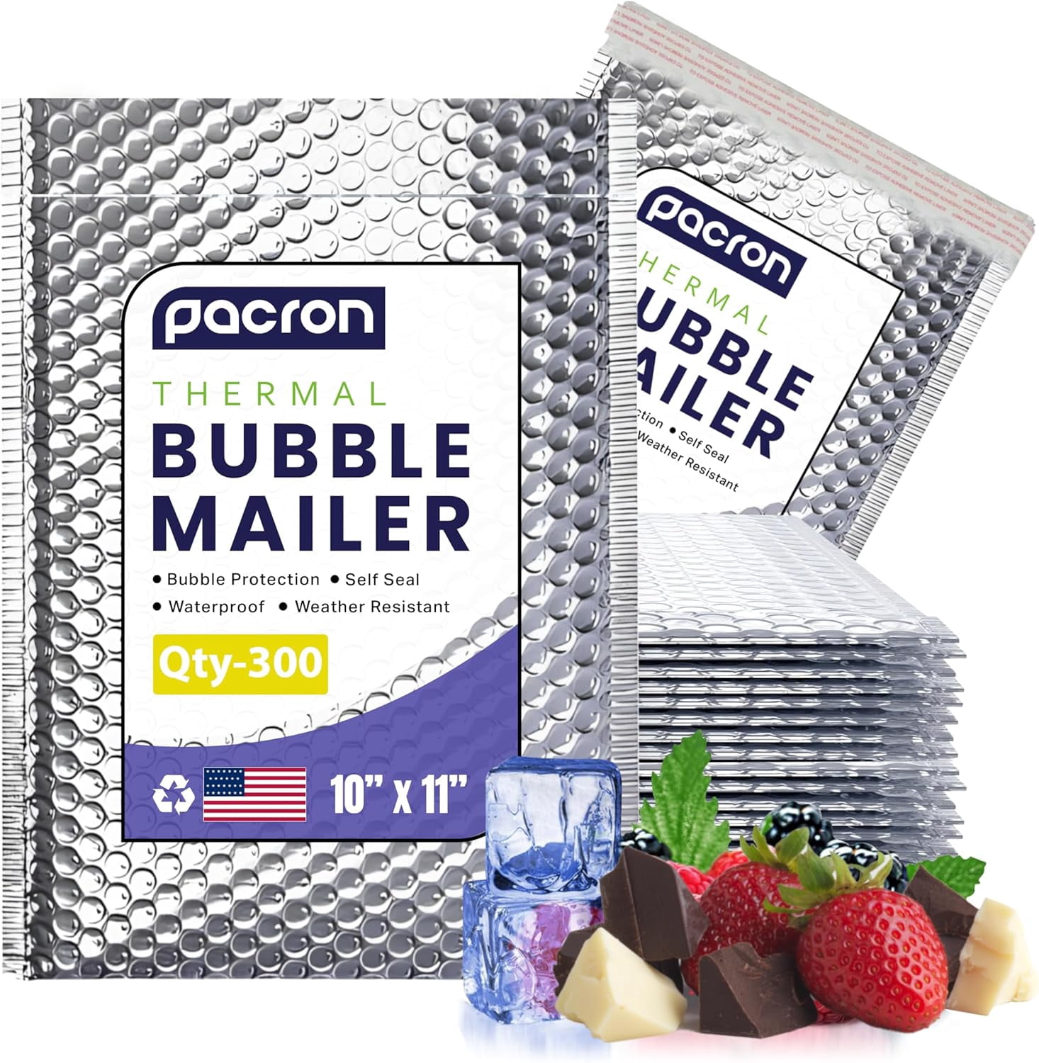 Pacron 300-Pack Insulated Bubble Mailers 10x11 – Waterproof Thermal ...