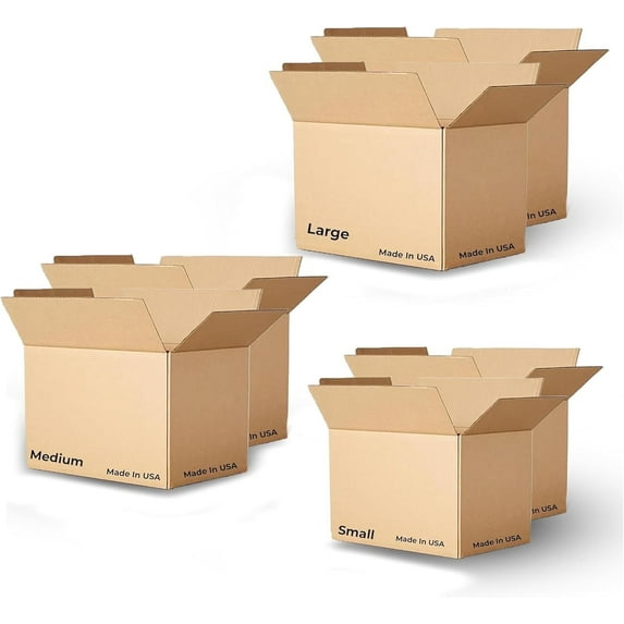 Pacron 6-Pack Cardboard Moving Boxes 12x12x12 – Durable for Shipping ...
