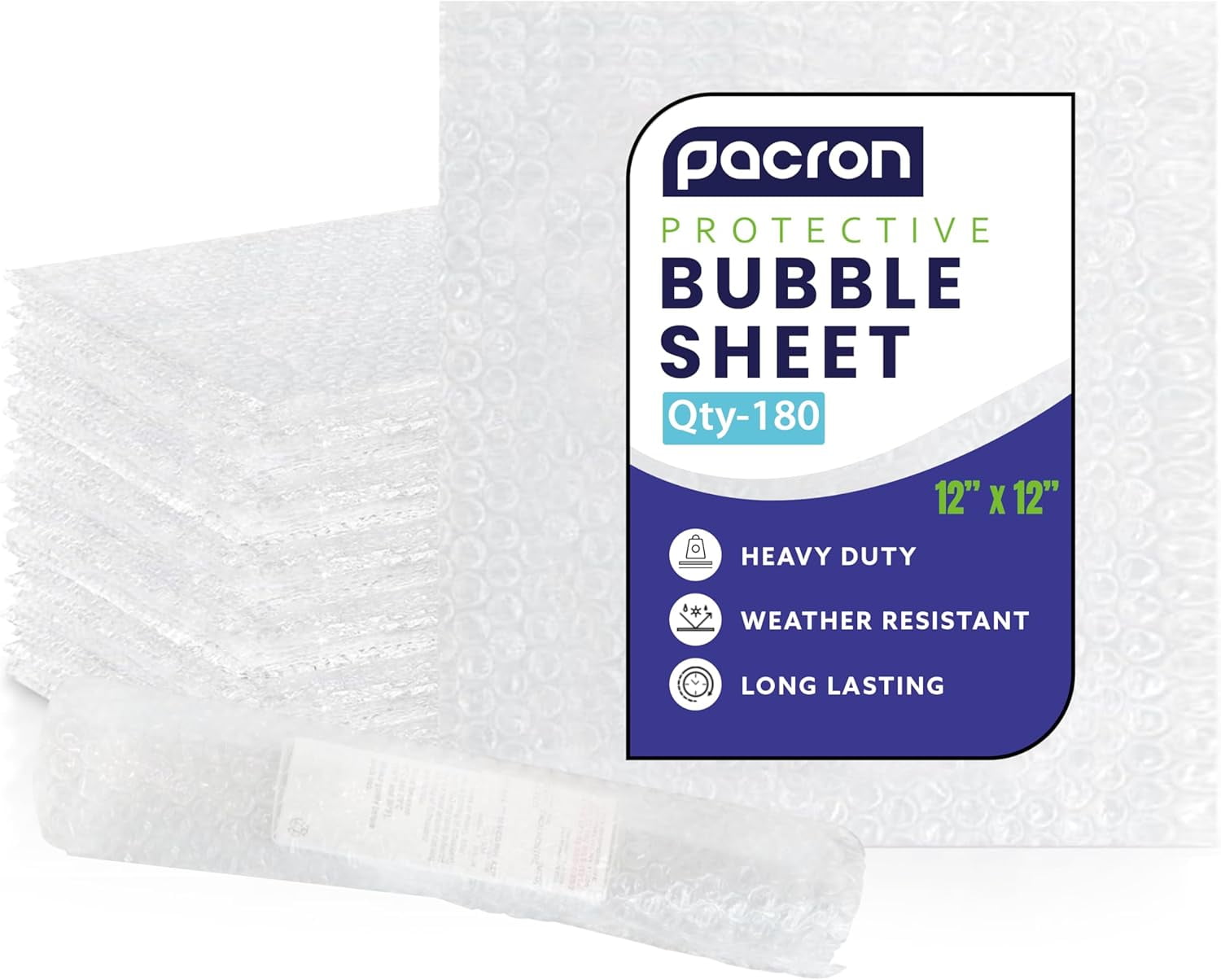 Pacron Bubble Sheets 12x12, 180-Count – Eco-Friendly Wrap for Shipping ...