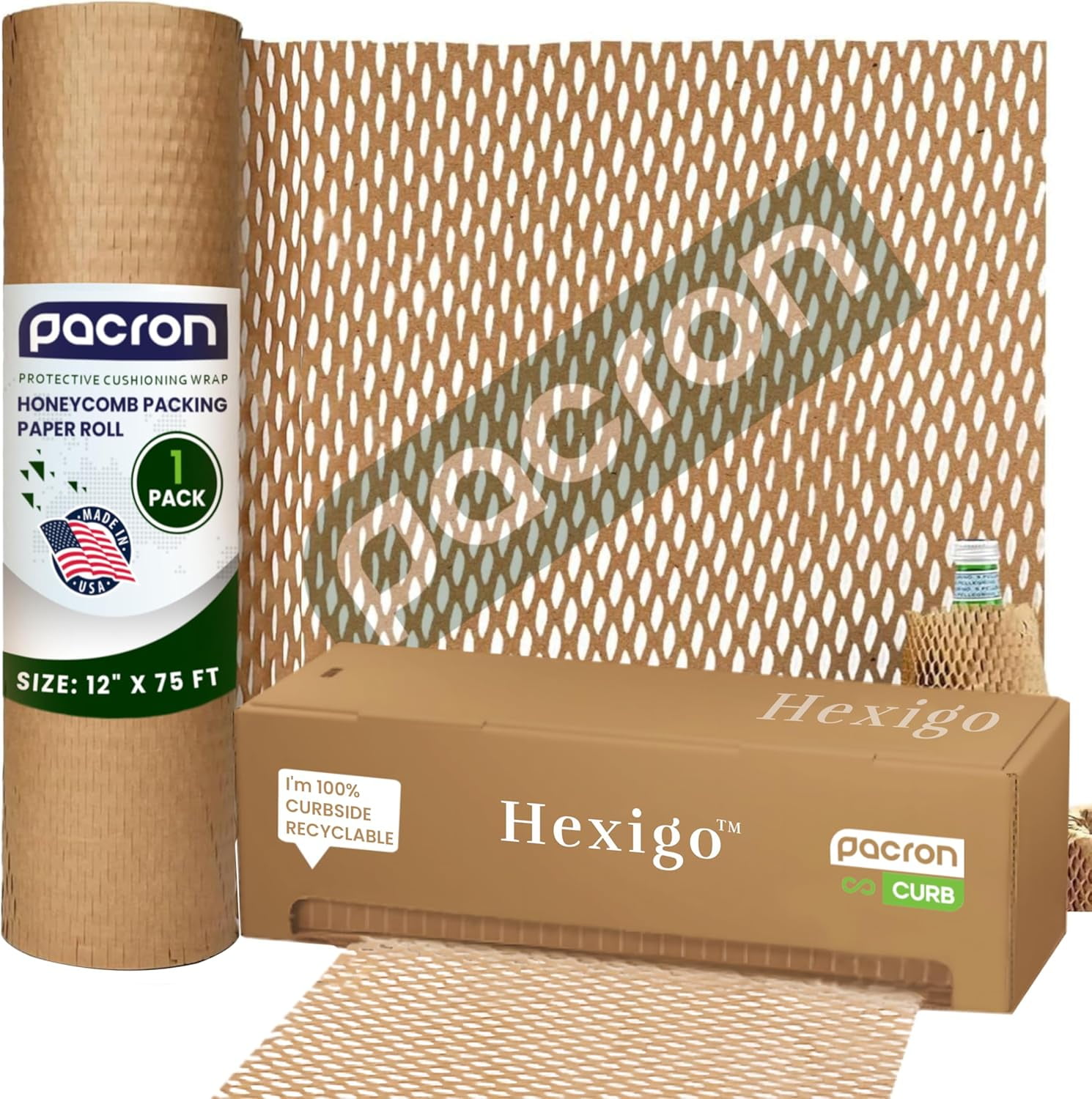 Pacron Hexigo Honeycomb Packing Paper Roll Dispenser 12"x300' – Eco ...