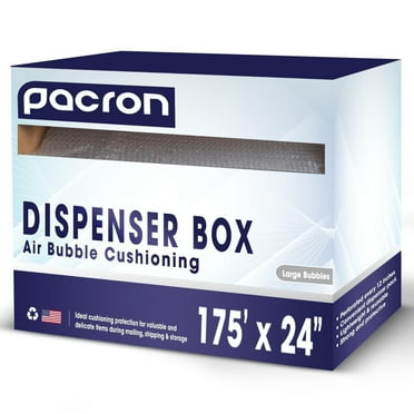 Pacron Clear Bubble Wrap Roll 100FT x 12IN, 5/16" Dense, Perforated ...