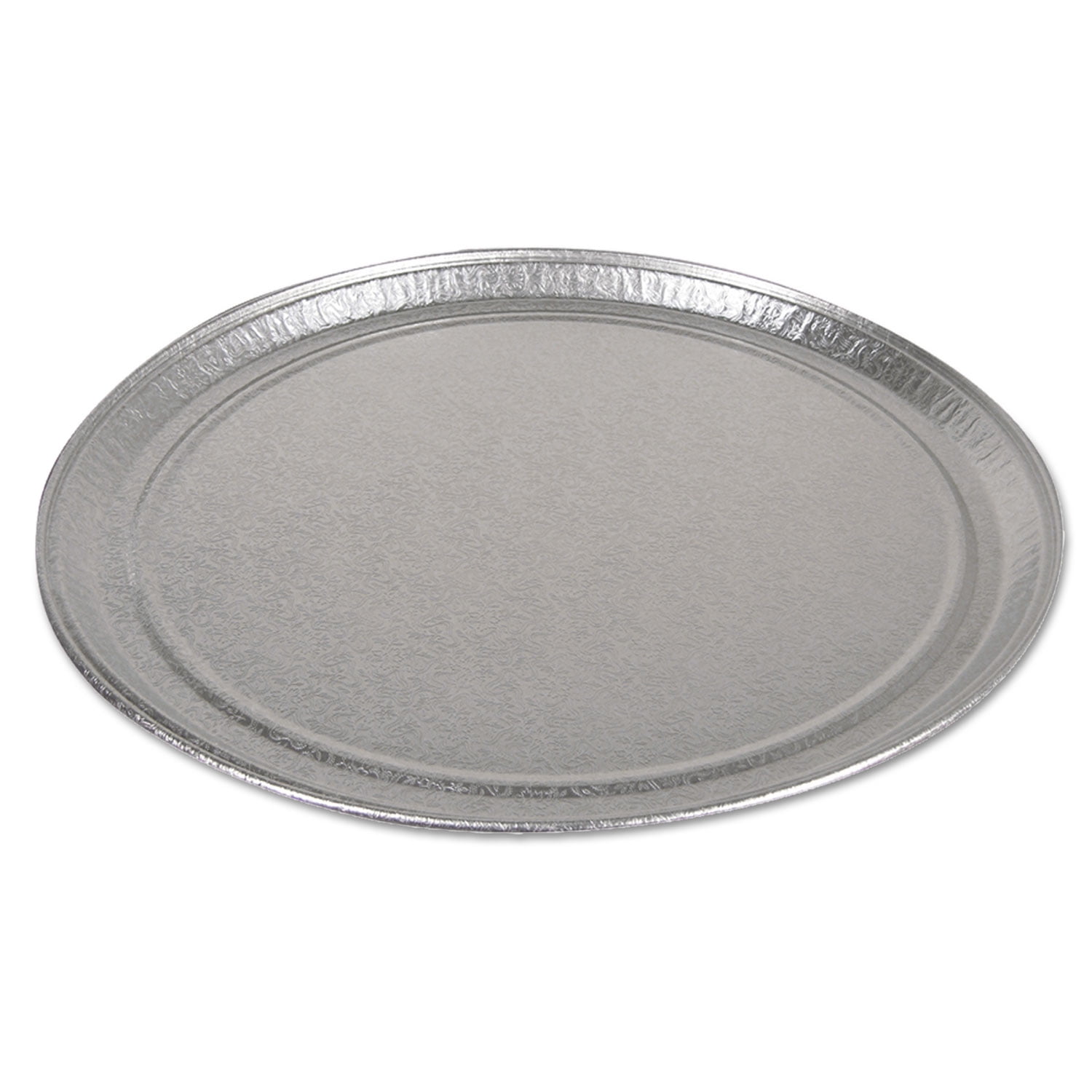 Pactiv 18" Caterware Deluxe Aluminum Round Flat Embossed Tray Silver ...