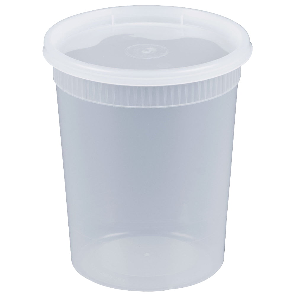 Newspring 32 oz Round Food Container, Plastic Storage, Stackable ...