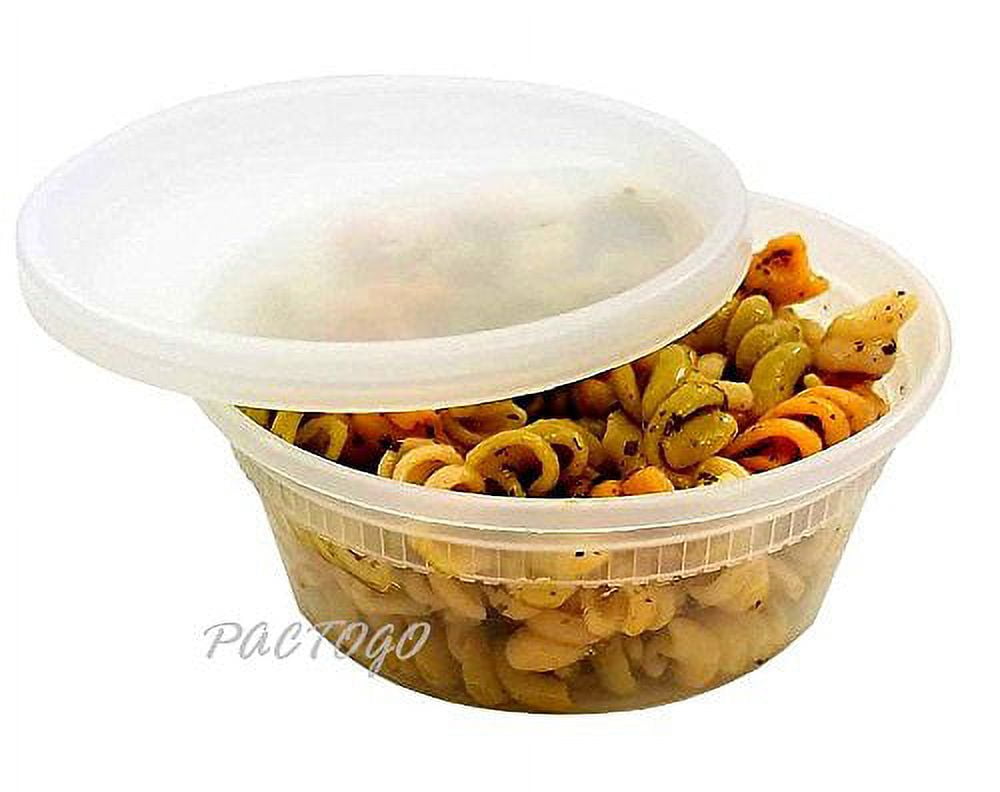Pactiv 8 oz. DELItainer Plastic Freezer Food Storage Deli Soup ...