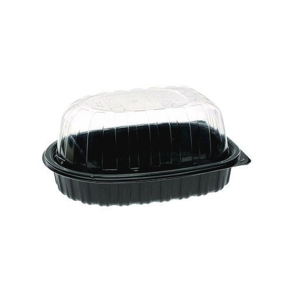 Pactiv MealMaster Chicken Roaster Base/Lid, 10 x 7.5 x 4, Black/Clear ...