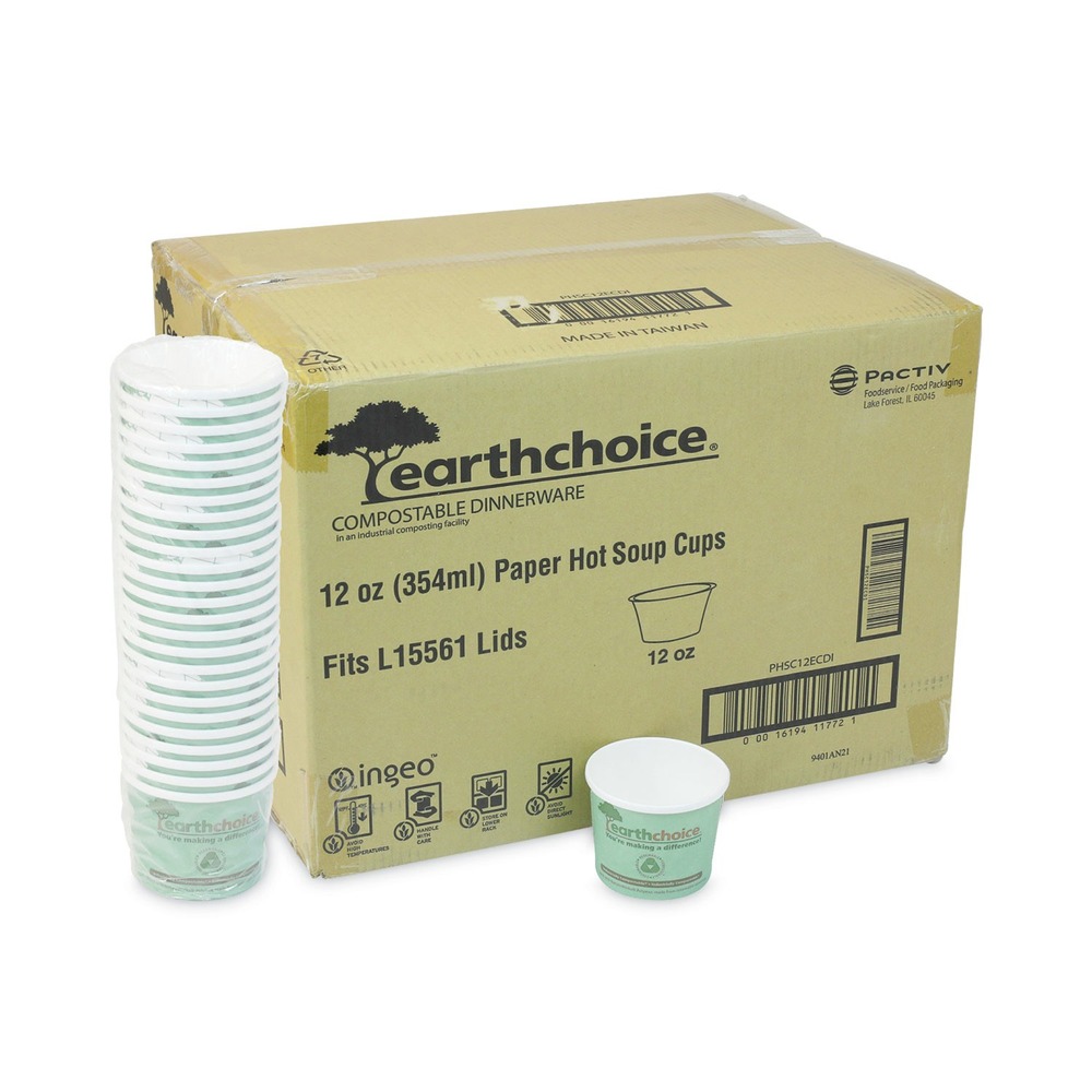 Pactiv Corp. PHSC12ECDI 12 oz 3.63 in. Diameter x 3.63 in. h ...