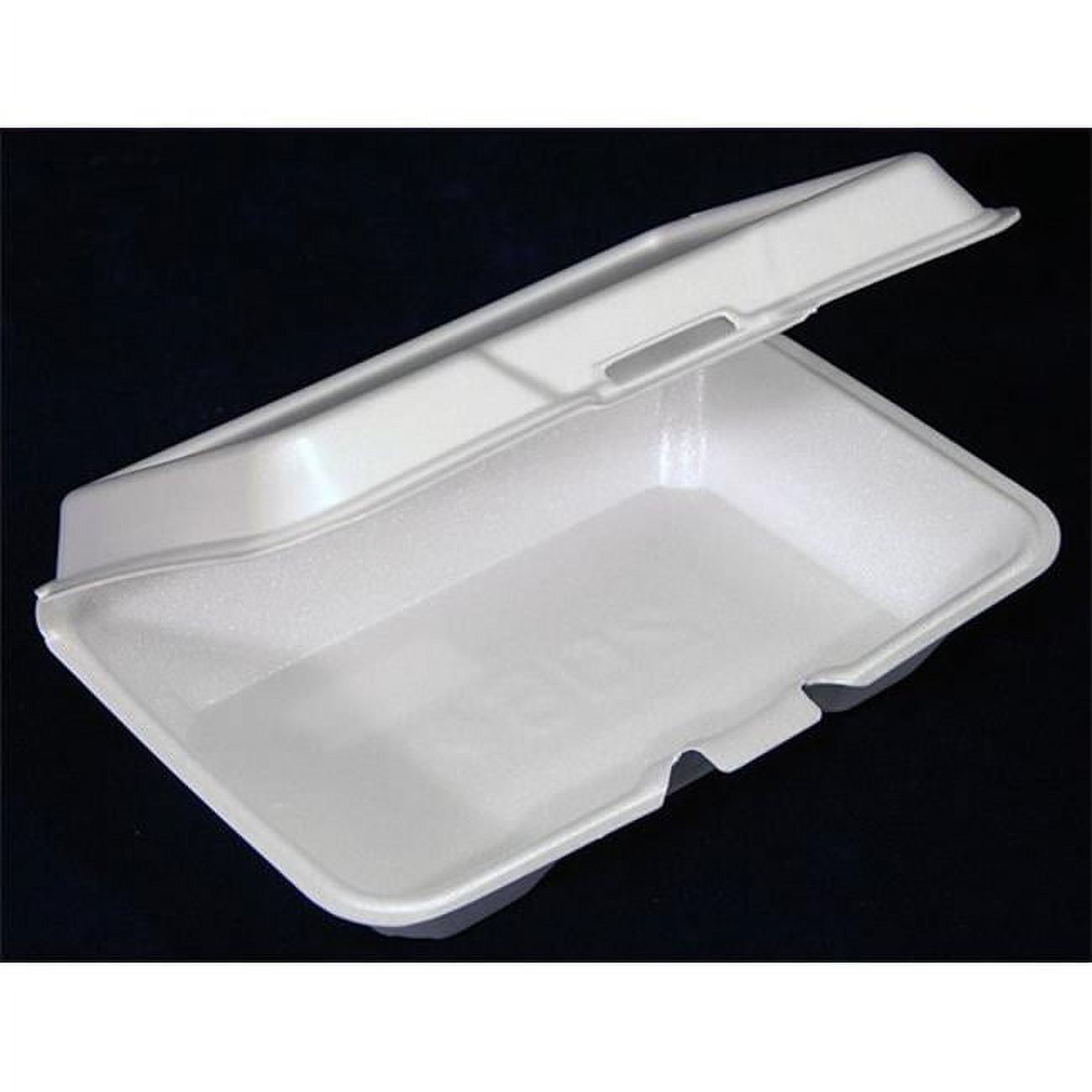 Pactiv Hinged Container Large Shallow Foam, 9" x 6.5" x 1.6 ...