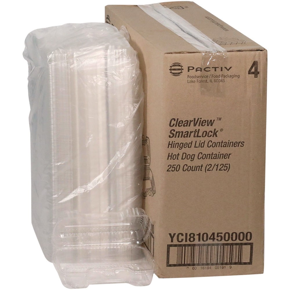 Pactiv Corp. YCI810450000 6.5 in. x 2.25 in. x 2.75 in. Plastic Hinged ...