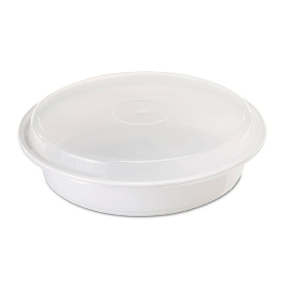 Pactiv NC948B - 48 oz. 9" x 1 3/4" Black Base Round Container with ...