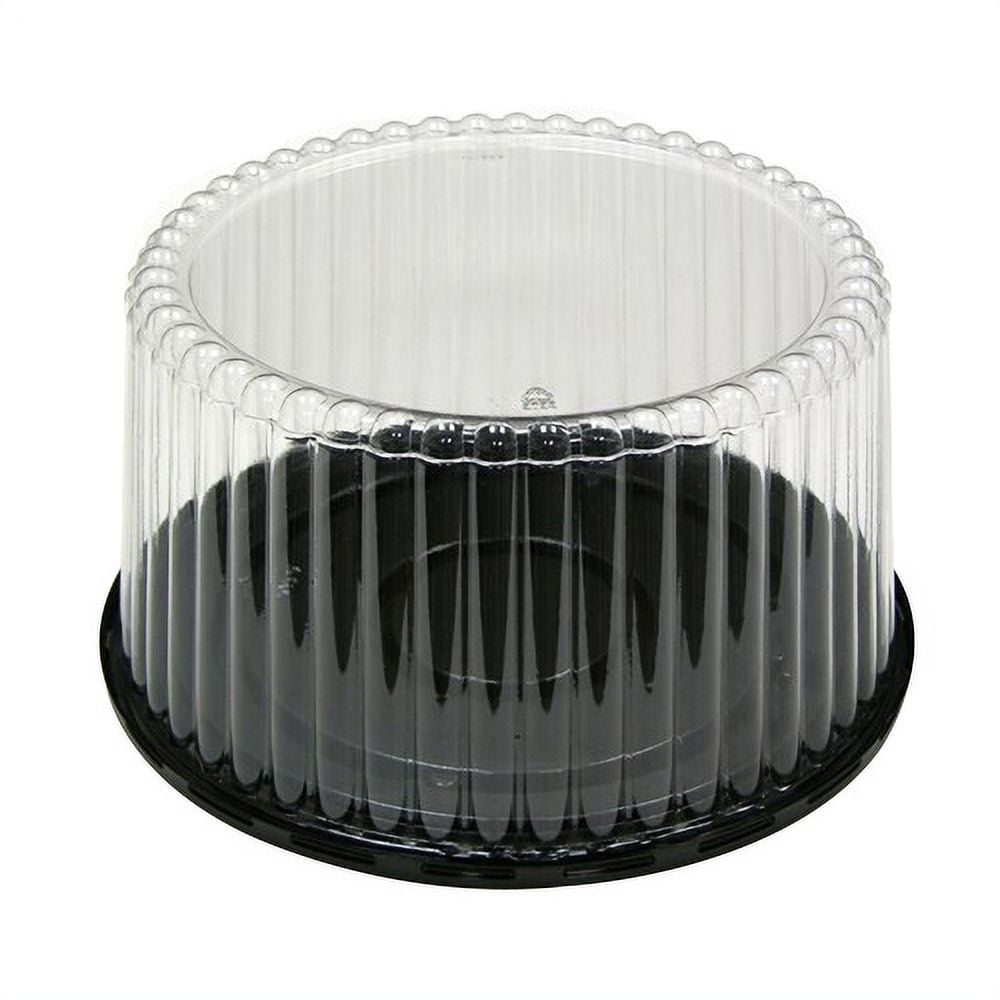 Pactiv PWP APET Plastic Round Cake Container Black/Clear | 100/Case ...