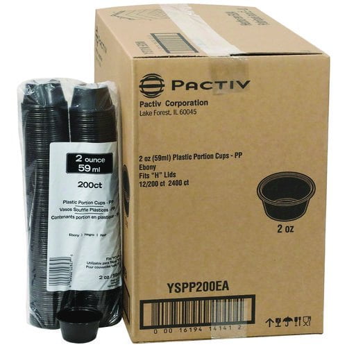 Pactiv Plastic Portion Cup, 2 oz., Black, 2,400/Carton - Walmart.com