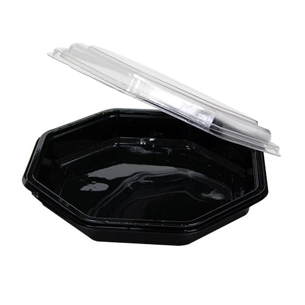 Pactiv Reynolds PET Premium Octogonal Food Container Black/Clear, 30 oz ...