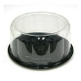 Pactiv Rose Pattern Plastic Cake Container 13", Black Base/Clear Lid ...