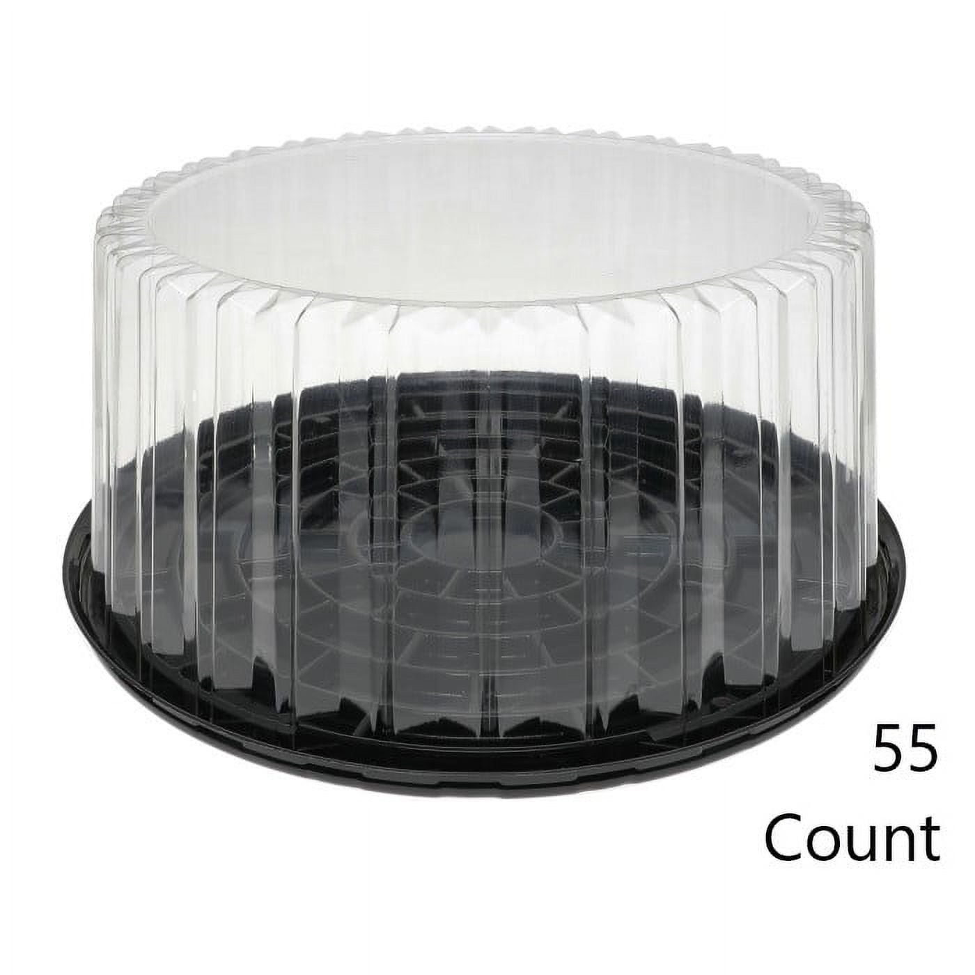 Pactiv Showcake APET Plastic Round Cake Container Black/Clear, 10.75 ...