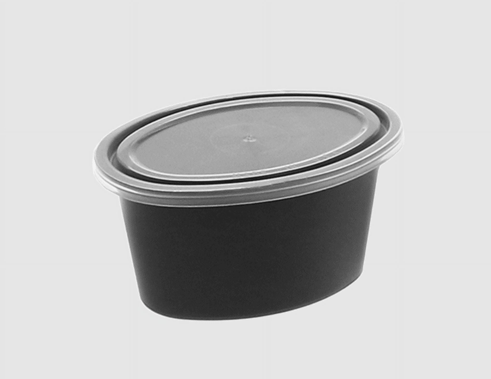 Pactiv YE502B Ellipso 2 oz Portion Cups with Lids, Oval, Black/Clear ...