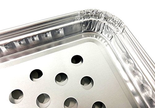 Pactogo 16" x 11" Aluminum Foil BBQ Gourmet Grill Topper Pan (Pack of ...