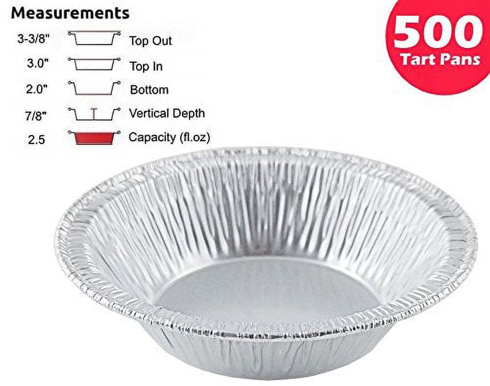 Pactogo 3" Disposable Aluminum Foil Tart Pans Mini Silver Baking Pie ...