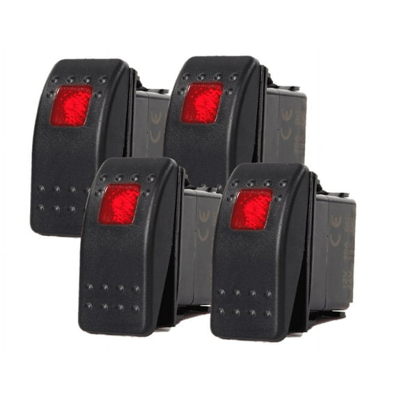 Pactrade Marine 4 PCS Boat Trailer RV Rocker Switch ON-Off SPST 3 PIN 1 ...