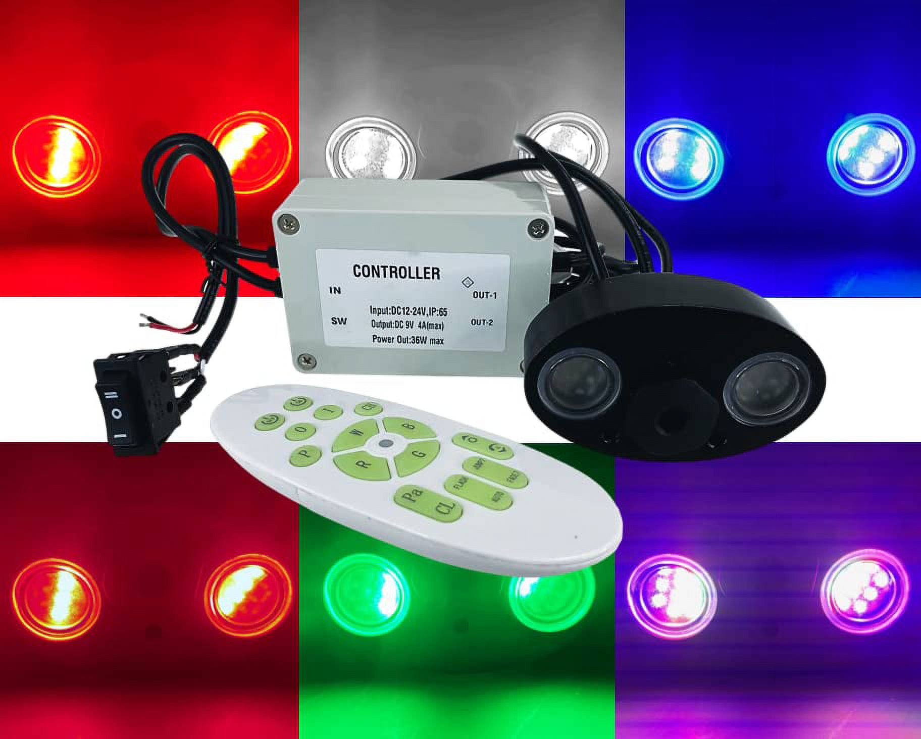 Pactrade Marine Black Aluminum Housing Plug/Transom Underwater Light ...