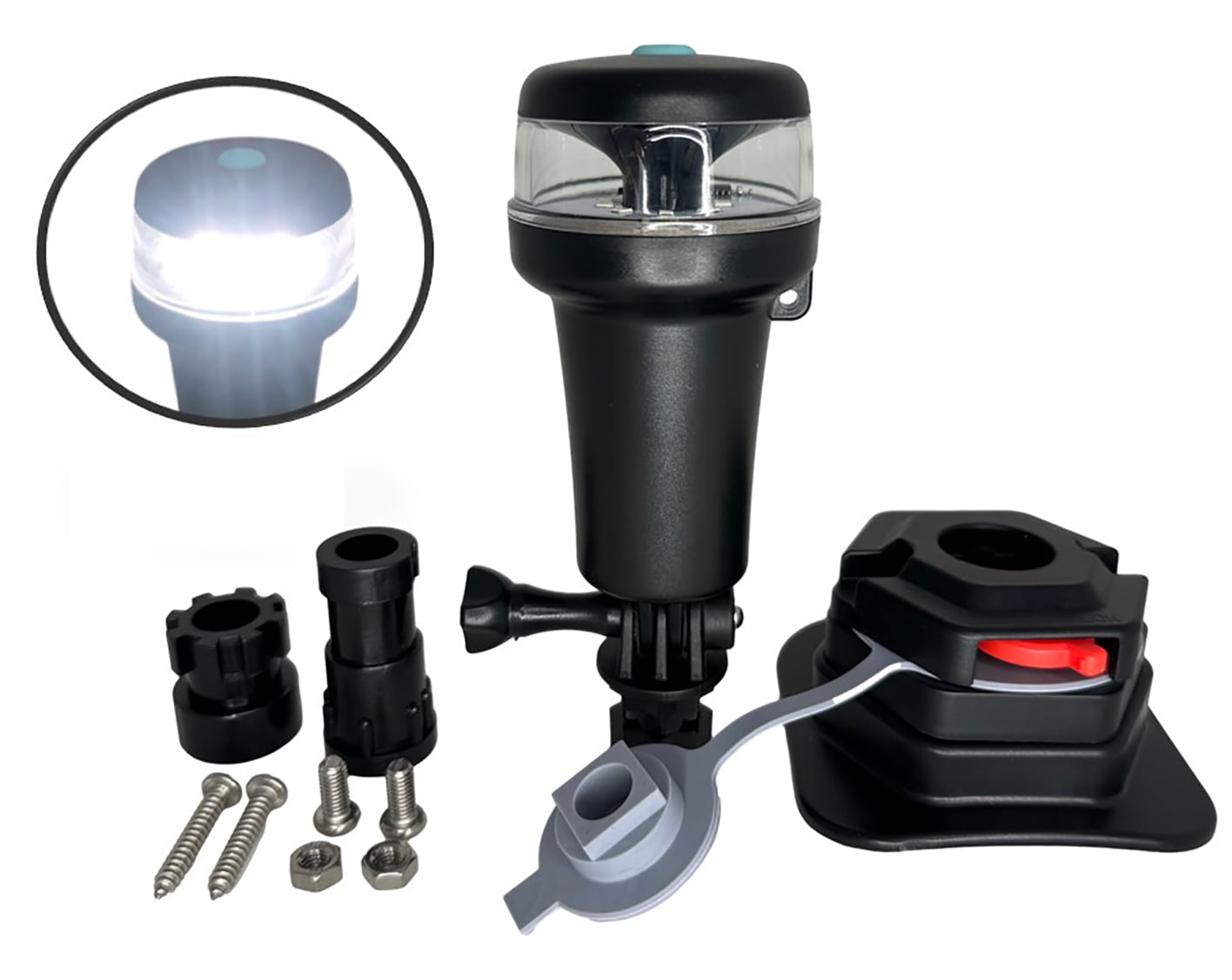 Pactrade Marine Black Housing Navigation Light Surface Mount Adhesive ...