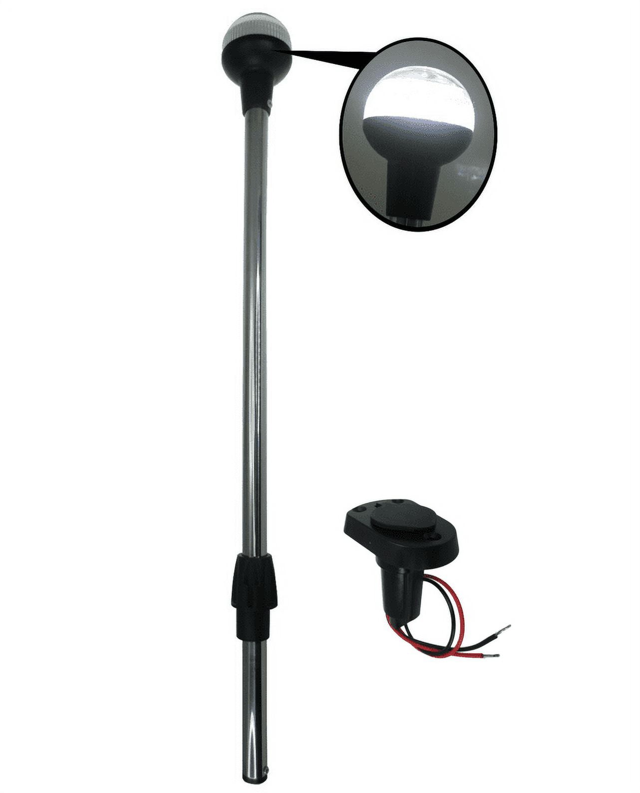 Pactrade Marine Boat LED All Round Anchor Plug-in Light Pole 24" Collar ...