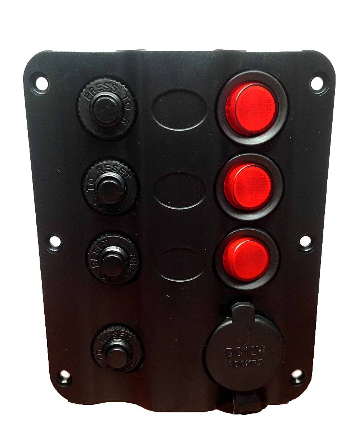 Pactrade Marine Boat Splash-Proof 3 Gang Switch Panel with Socket LED ...