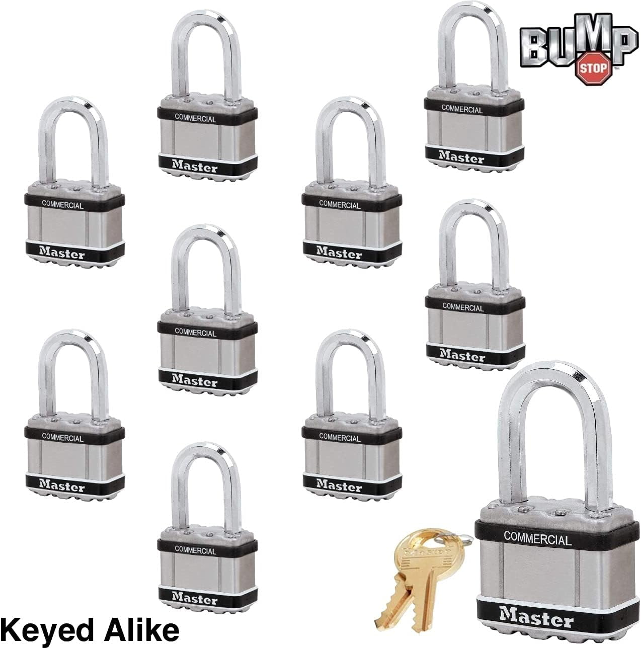 Pad - 2" W x 1-1/2"L Shackle, Ten (10) Keyed Alike s M5NKALFSTS-10 w ...