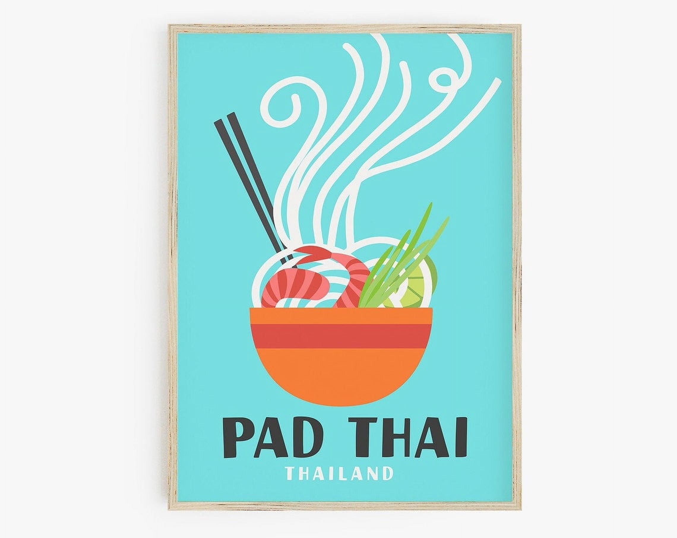 Pad Thai Poster, Mid Century Modern, Preppy Room Decor, Maximalist ...