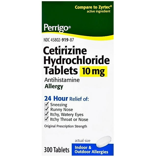 Padagis/Perrigo Cetirizine Hydrochloride 10 mg Antihistamine Allergy ...
