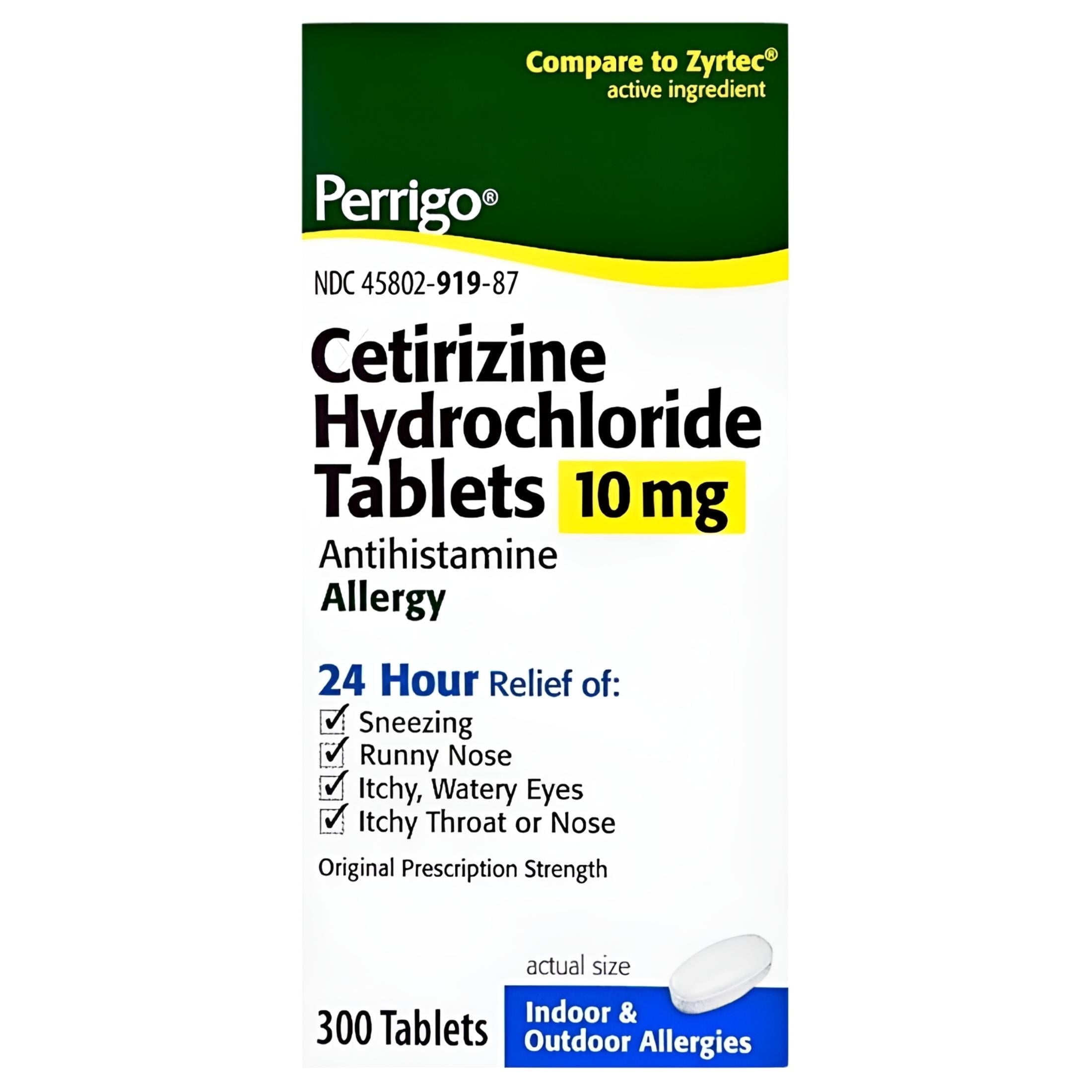 Padagis / Perrigo Cetirizine Hydrochloride 10 mg Antihistamine Allergy ...