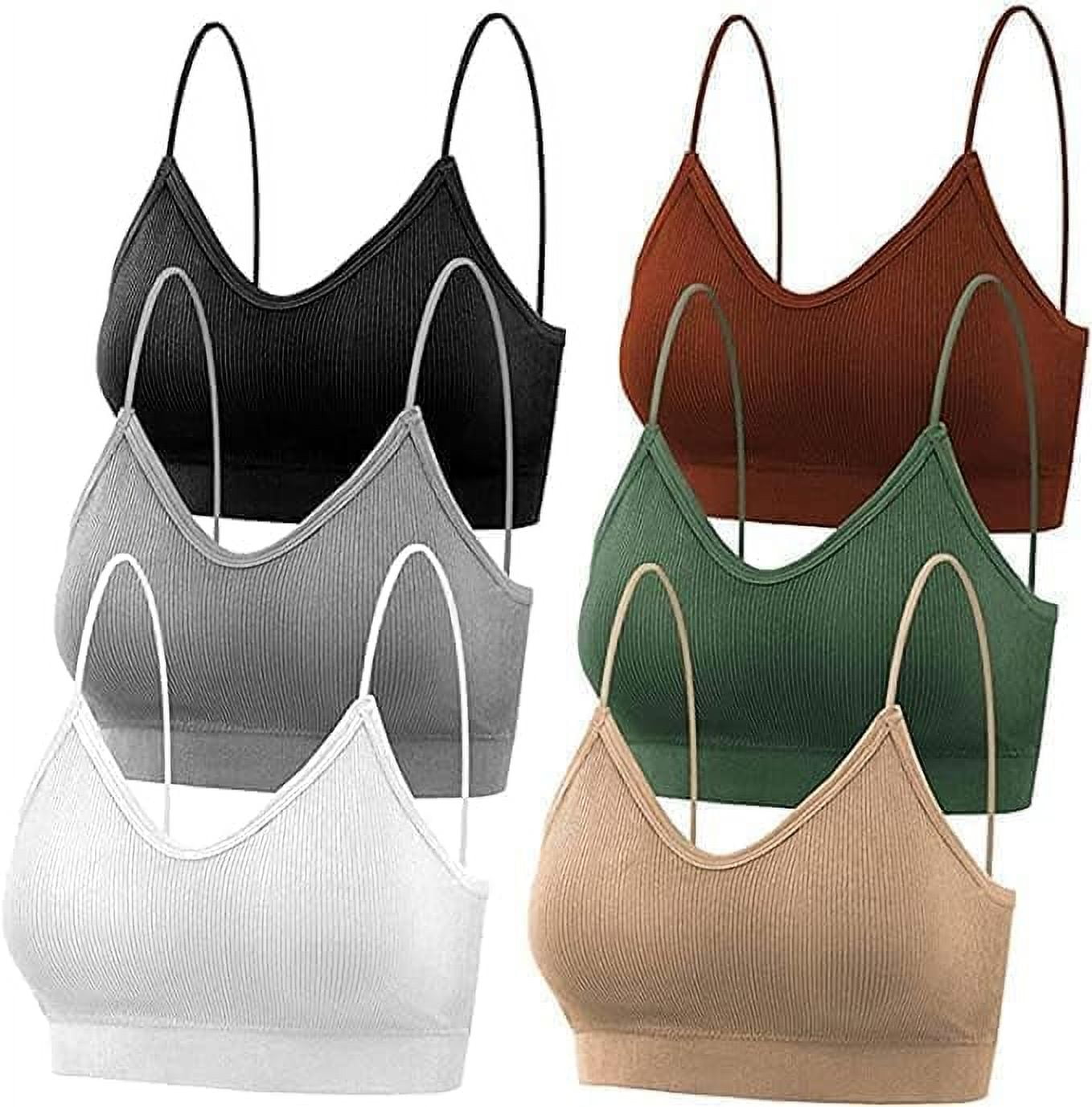 Padded Bralettes for Women Pack of 6, Sports Bras for Women Pack, V ...