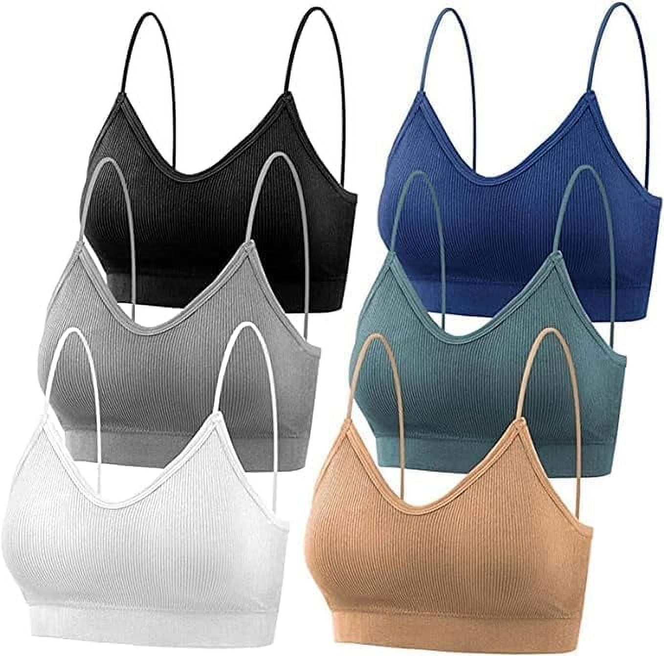 Padded Bralettes for Women Pack of 6, Sports Bras for Women Pack, V ...