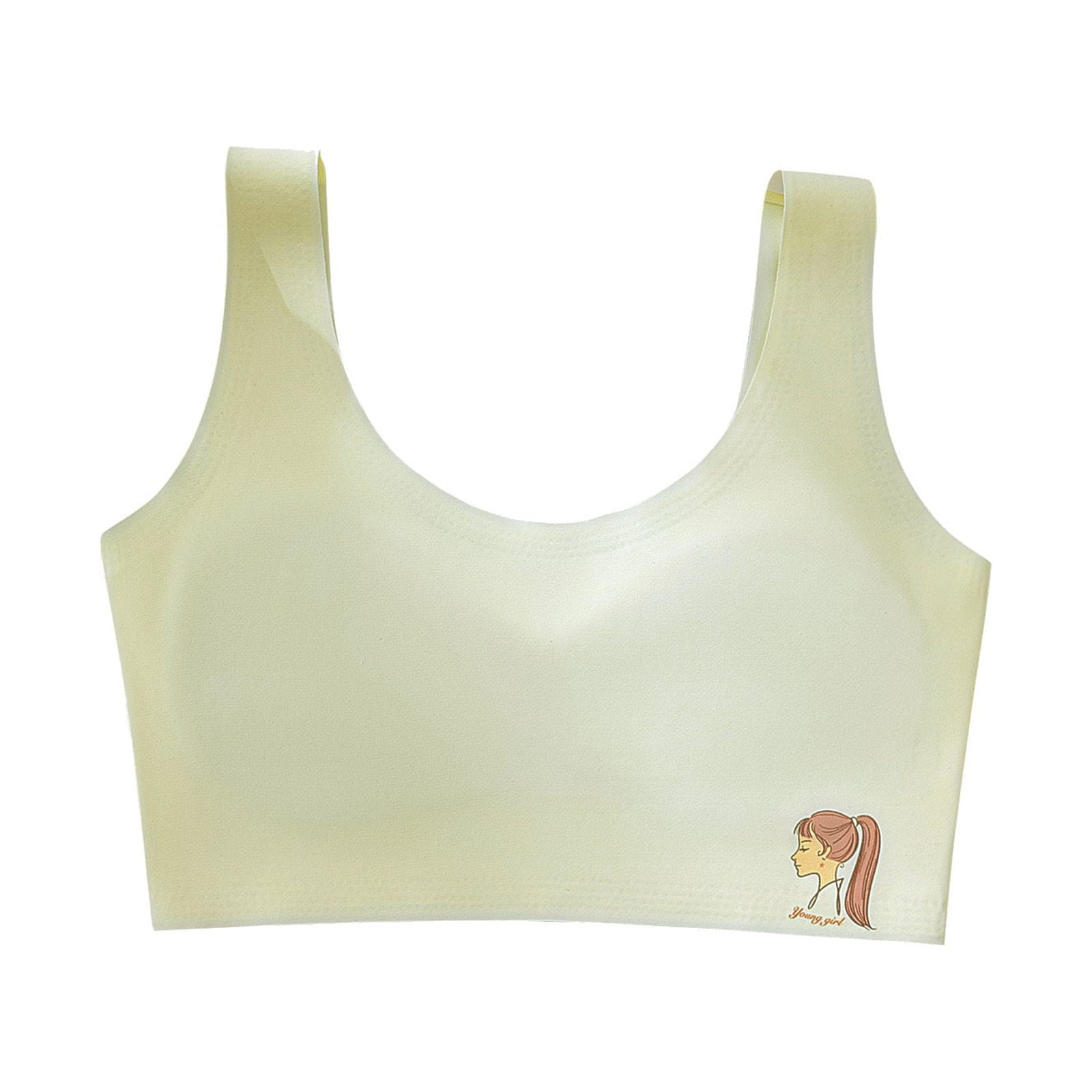 Padded Bras for Girls Comfy Seamless Bra U Back Thin Printed Cute Girls ...