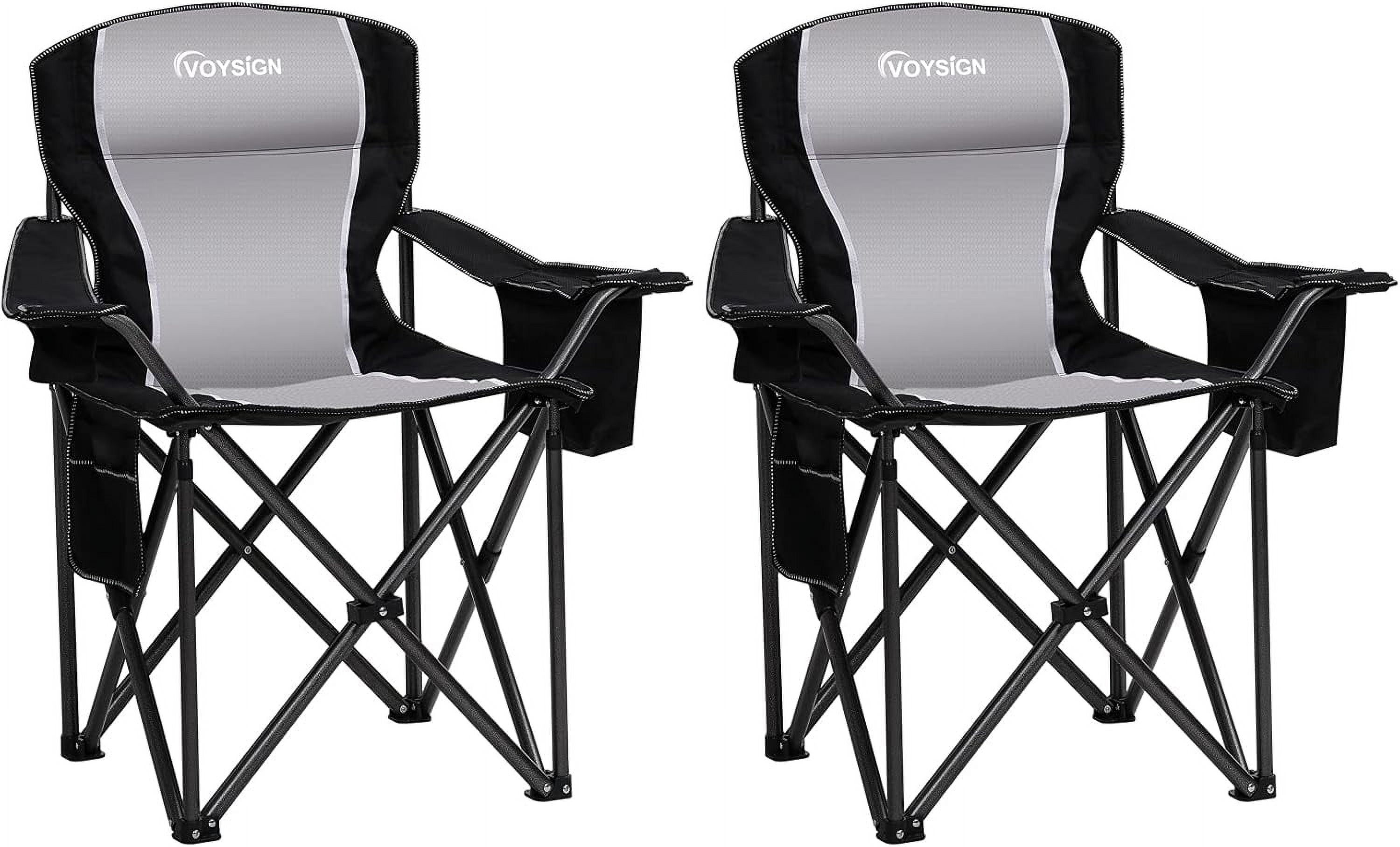 Padded Camping Chairs for Adults, Oversized Folding Outdoor Chairs ...