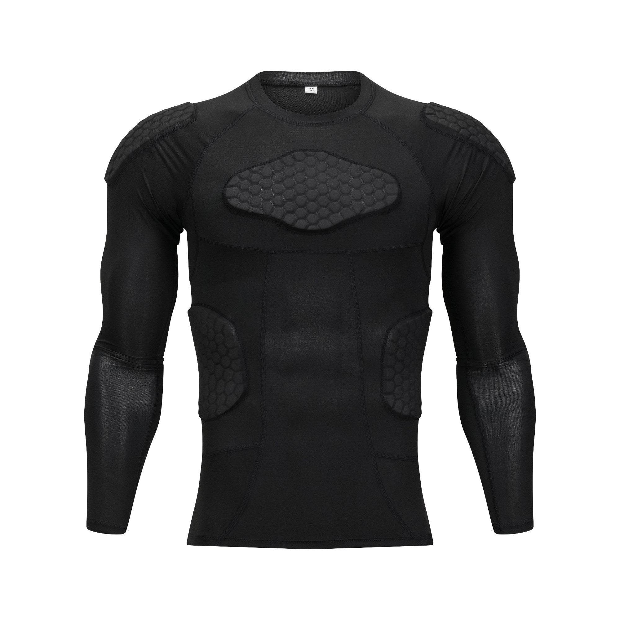 Padded Compression Shirt Long Sleeve Protective Top Rib Chest Protector ...