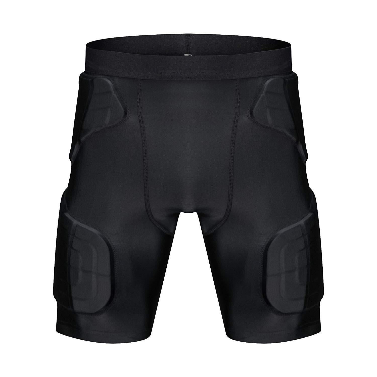 Padded Compression Shorts 5-Pad Football Girdle Hip Thigh Protector for ...