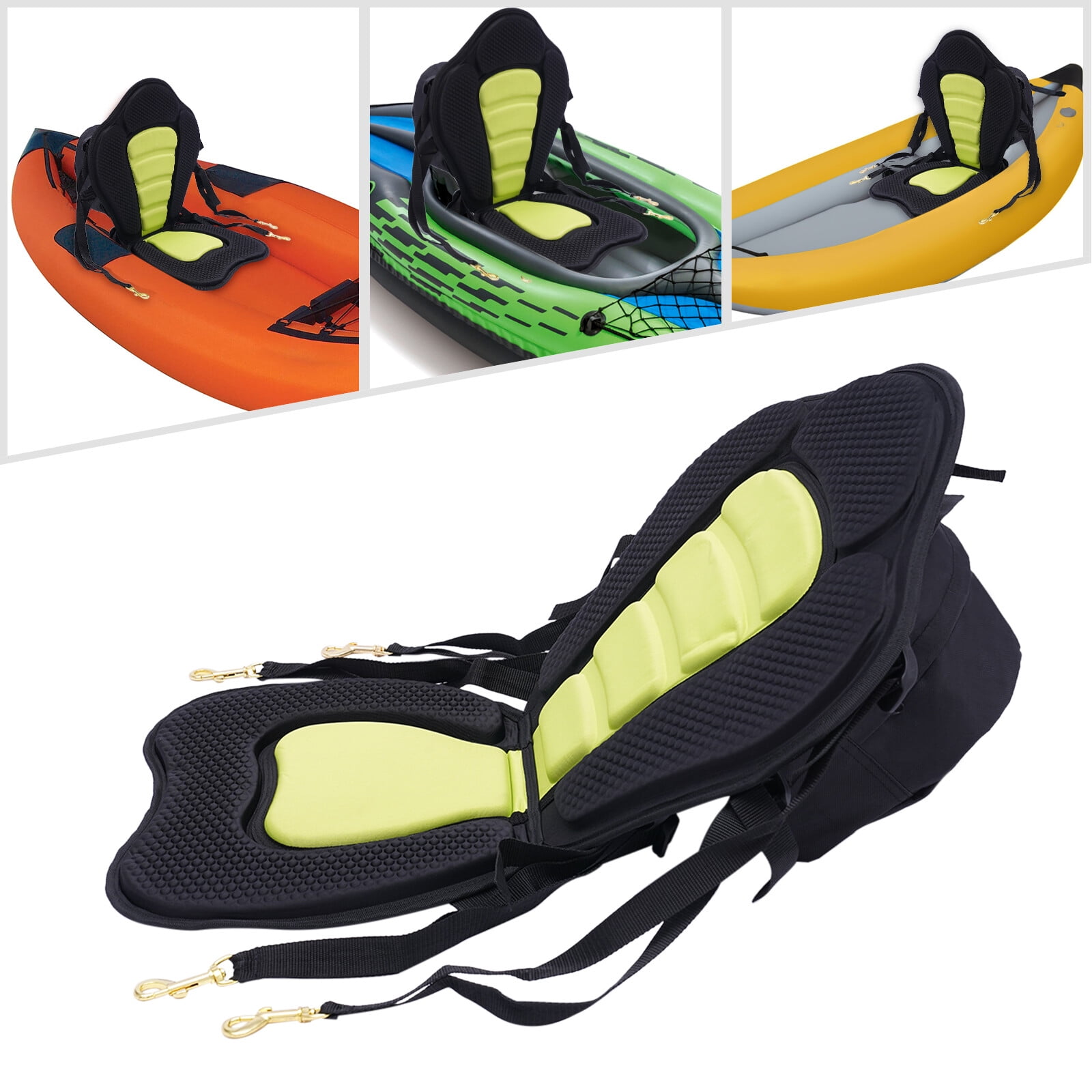 Padded Deluxe Kayak Seat Backpack Bag Back Canoe Backrest Adjustable W ...