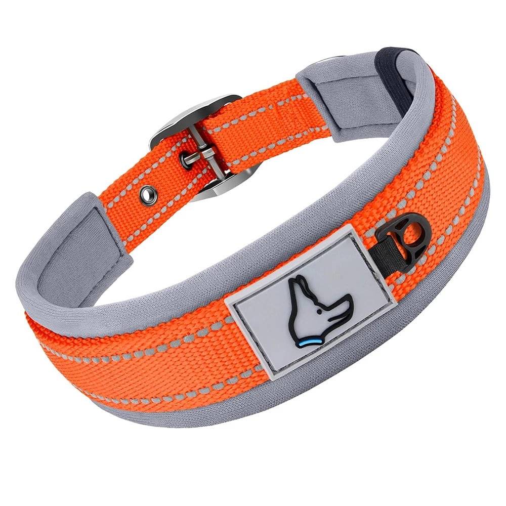 Padded Dog Collars for small Medium large Dogs Reflective Wide Pet ...