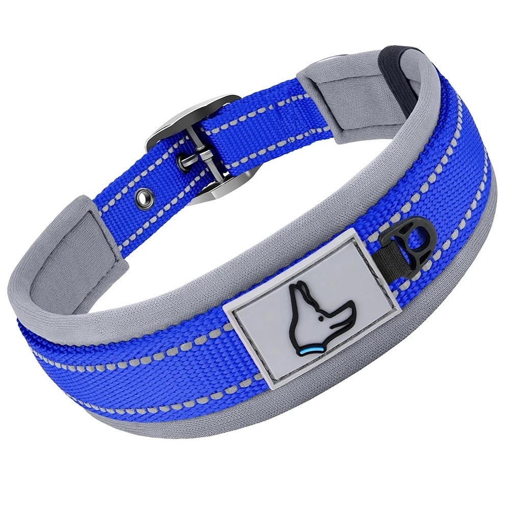 Padded Dog Collars for small Medium large Dogs Reflective Wide Pet ...