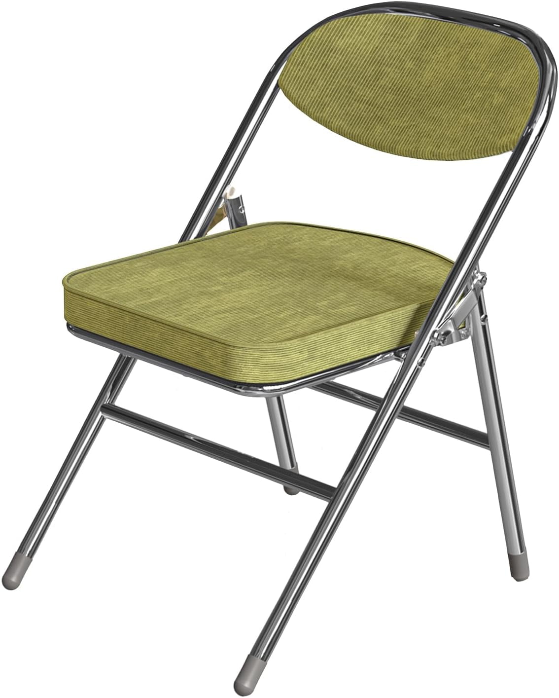 Padded Folding Chairs 1 Pack, Corduroy Fabric and Backrest Upholstered ...
